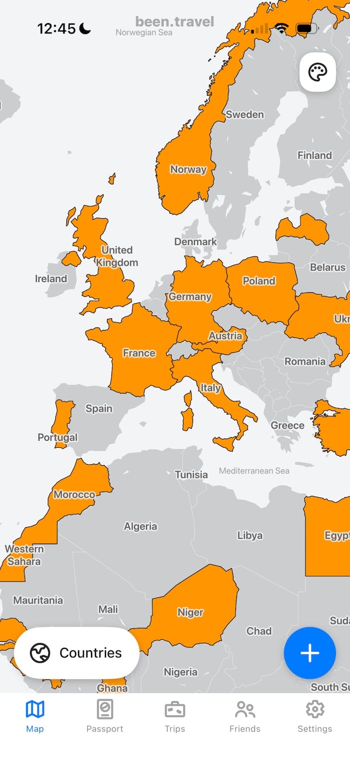 been: track visited countries